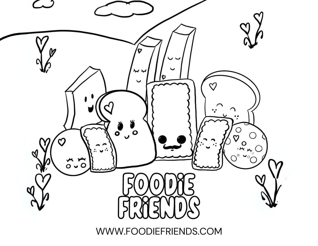 Printable, Downloadable Coloring Page Foodie Friends Characters for ...