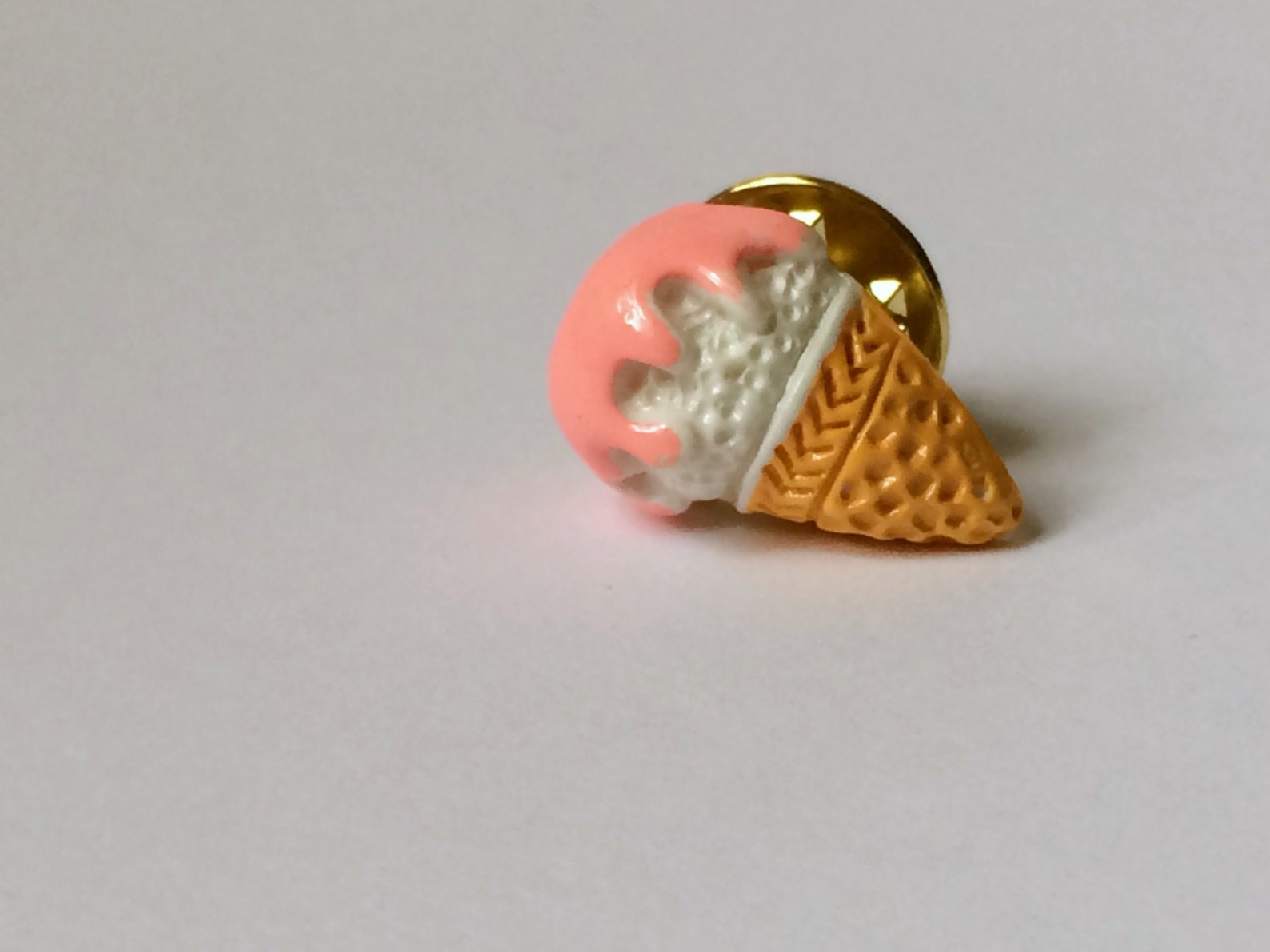 Ice Cream Cone Pin, Brass, Ice Cream Lapel Pin, Tie Tack, Miniature ...
