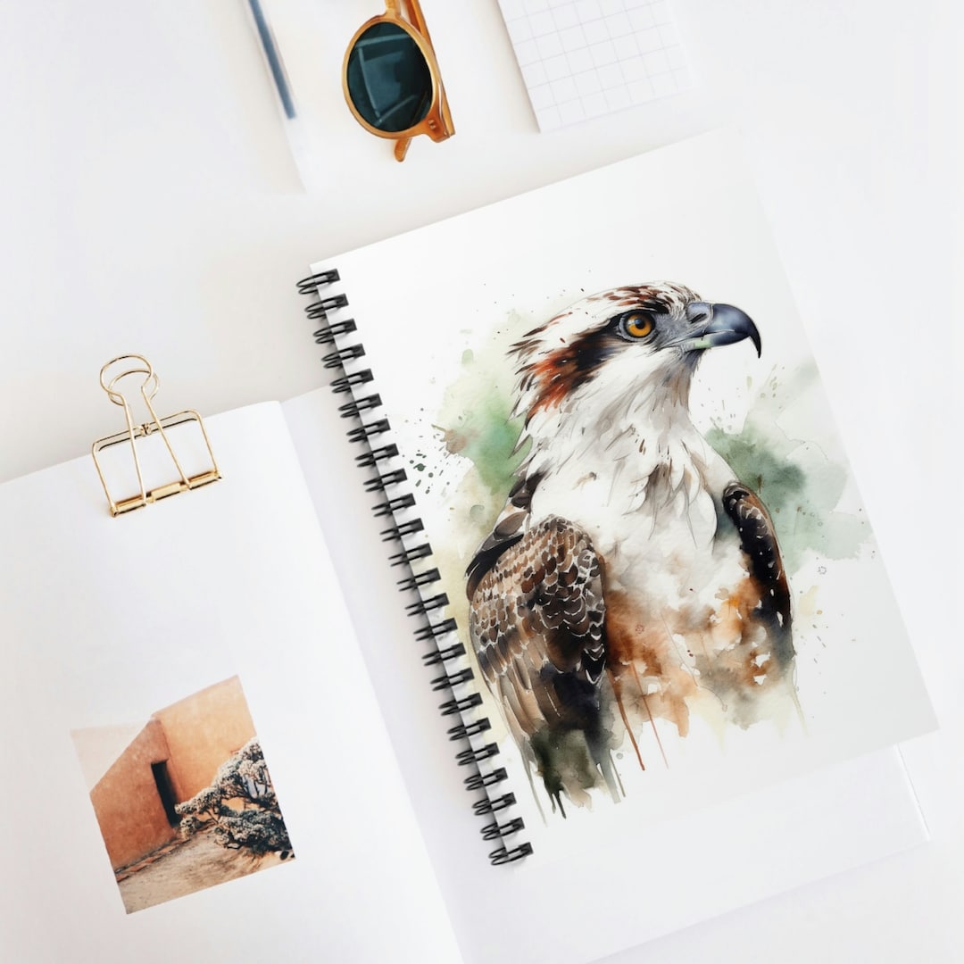 Osprey Watercolor Spiral Notebook – 118-page Ruled Journal, 6" X 8 ...