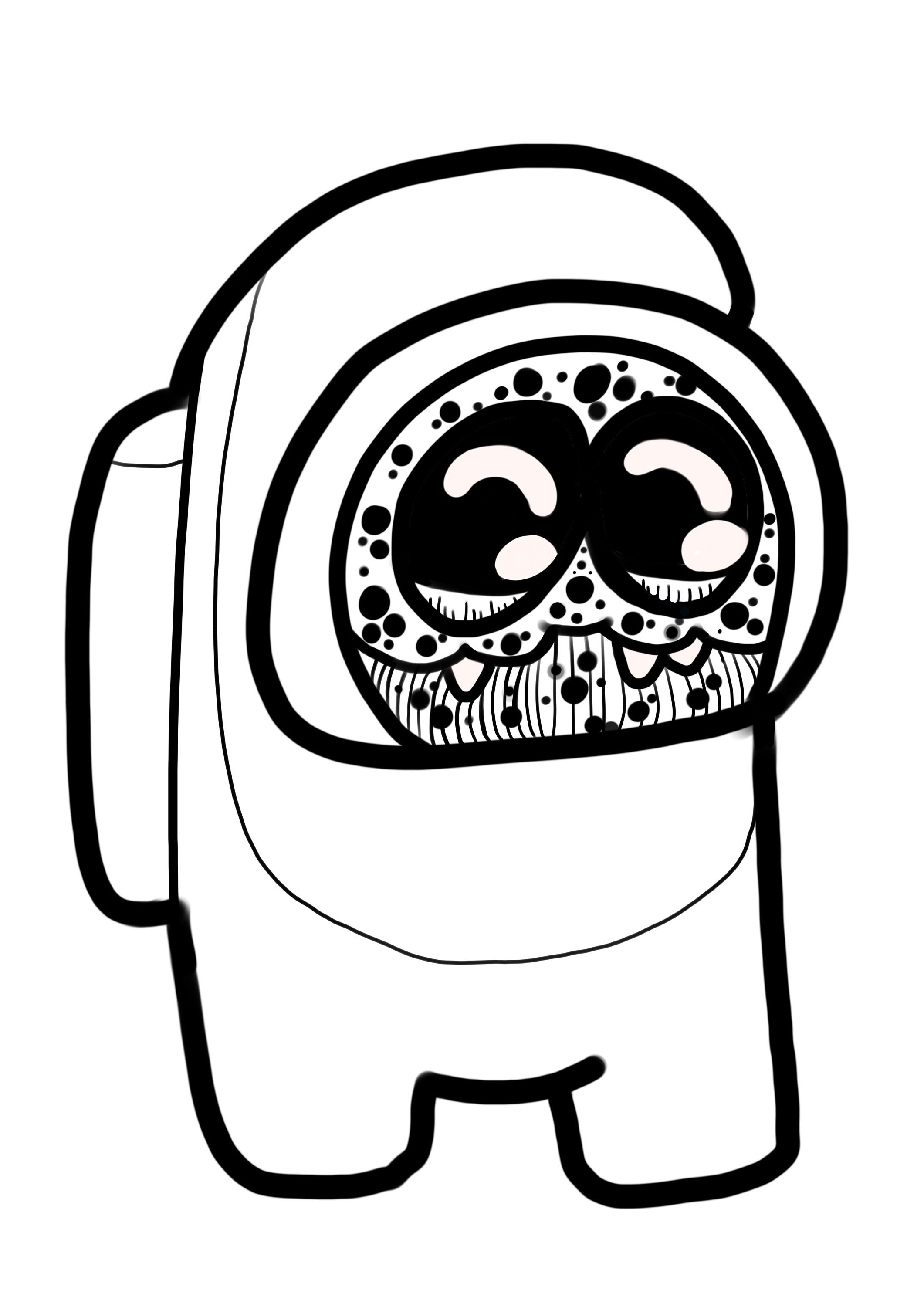 Printable, Downloadable Coloring Page Wobblins Monster Art Among Us - Etsy