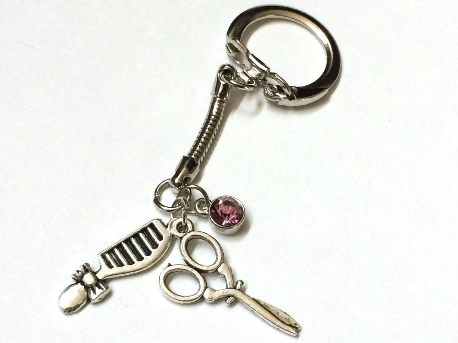 Hair Stylist Themed Keychain with three charms hair dresser | Etsy