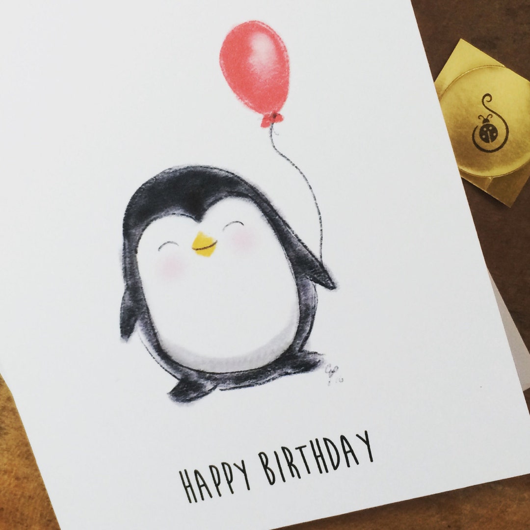 Penguin Birthday Card – Eco Friendly Funny Greeting Card for All Ages ...
