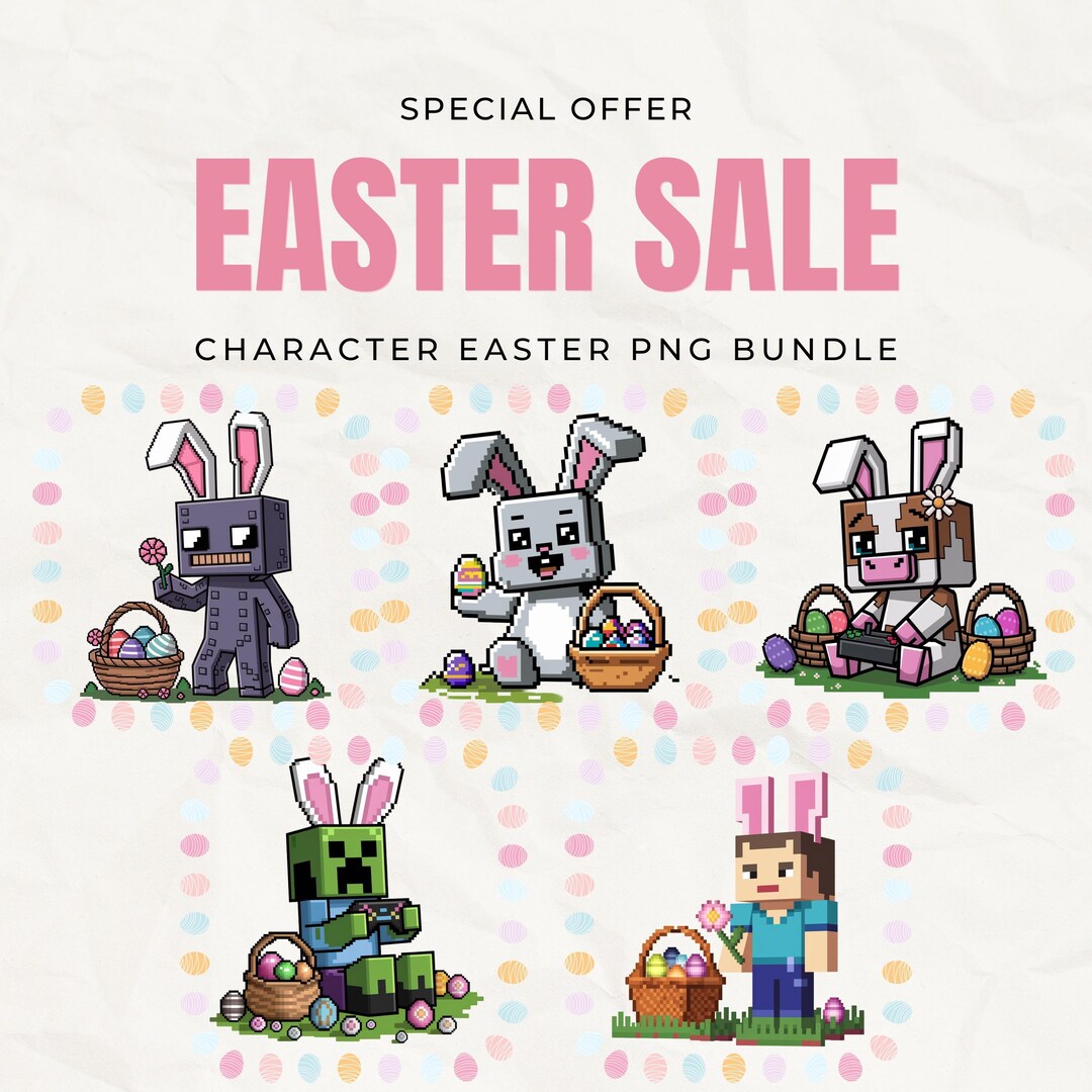Character Easter Png Bundle, Retro Easter Png, Cartoon Movie Png, Happy ...