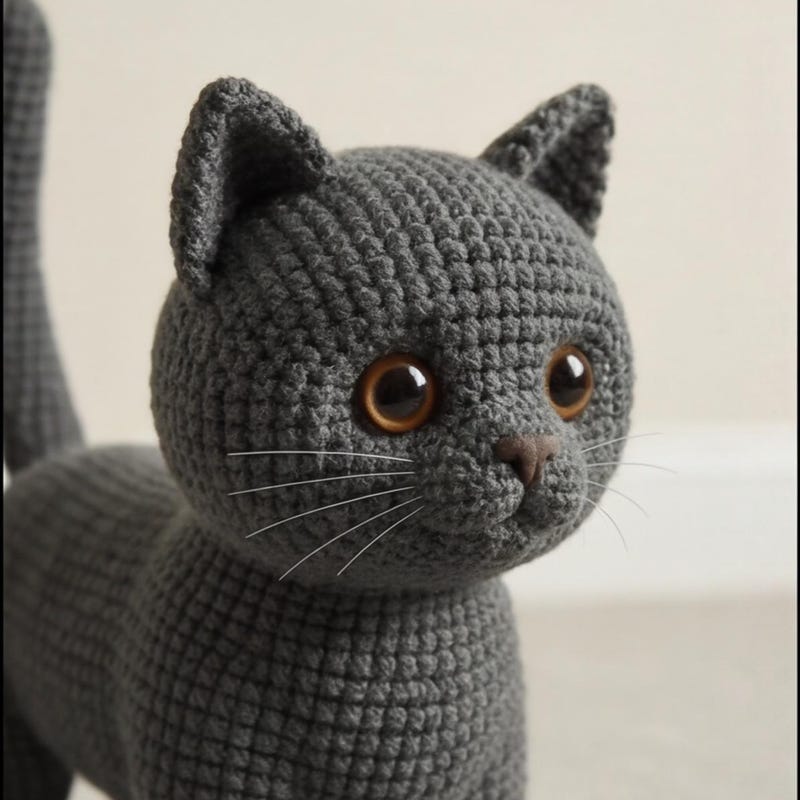 Fluffy Yarn Cat Pattern - Etsy