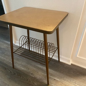 Vintage Mid Century Modern Industrial Atomic Metal Vinyl Record Table ...