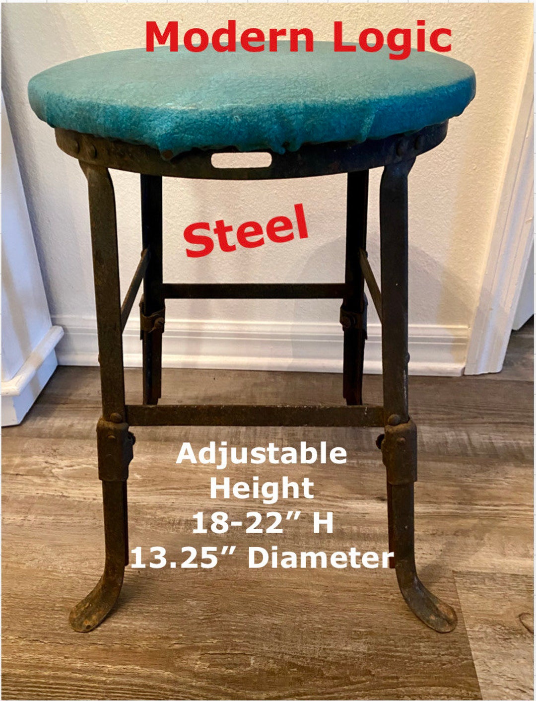 Cast Iron Mid Century Stool Industrial Stool Kitchen Stool Garage Stool ...
