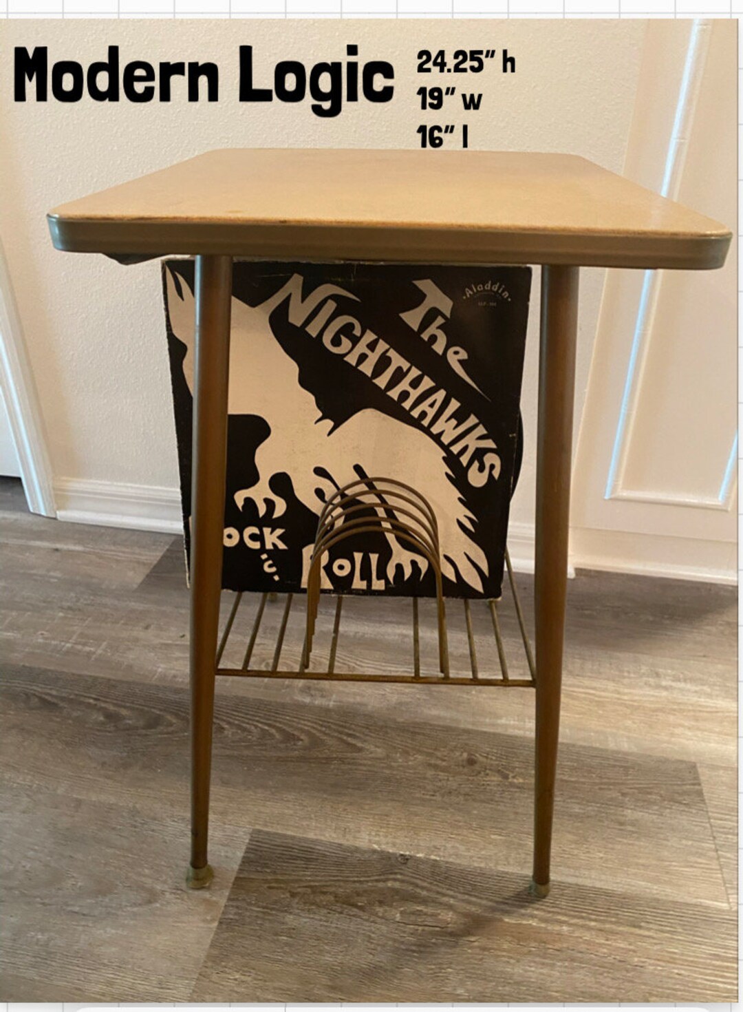 Vintage Mid Century Modern Industrial Atomic Metal Vinyl Record Table ...