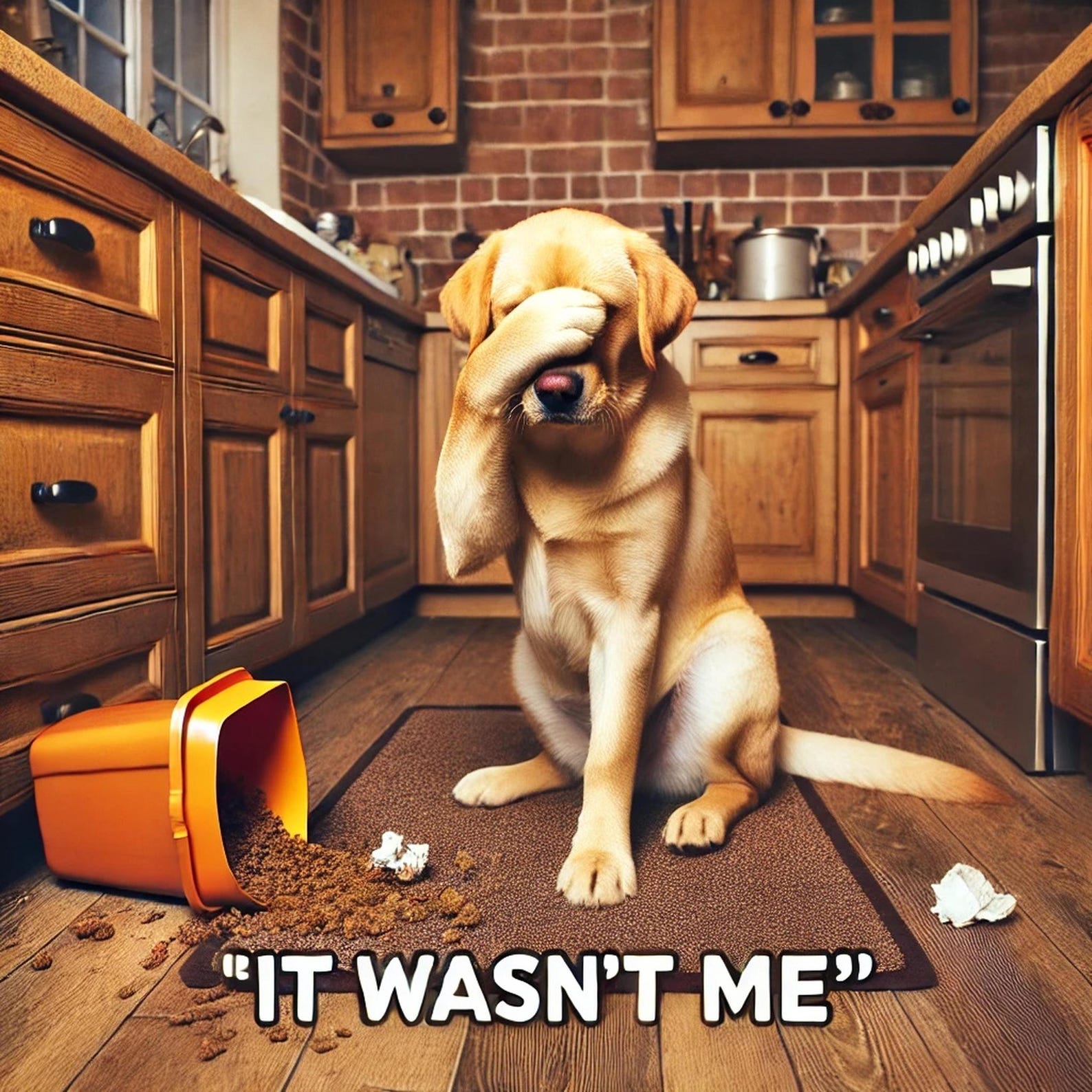 Funny Golden Labrador Art Print: Mischief Dog Lover Gift (digital ...
