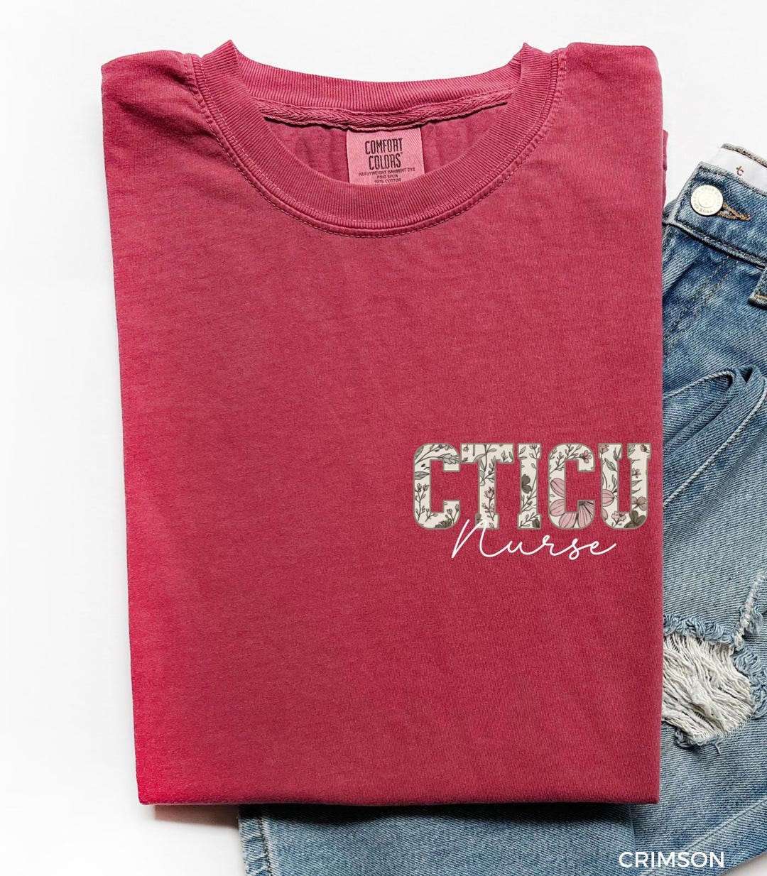 Floral Cardiothoracic Intensive Care Unit Tee, CTICU Nurse Shirt, Nurse ...