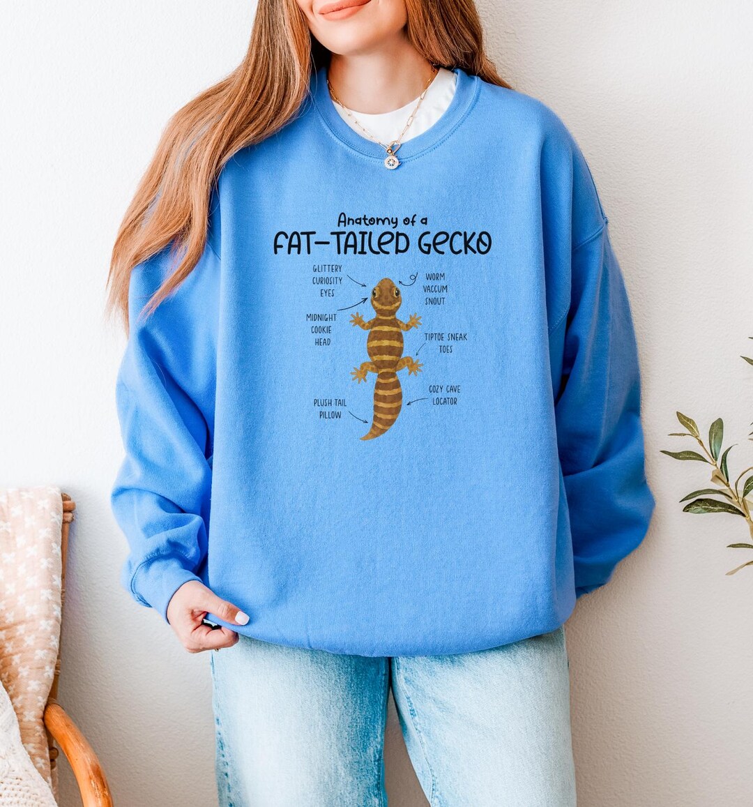 Anatomy of A Fat Tailed Gecko Sweatshirt, Funny Gecko Tees, Exotic Pet ...