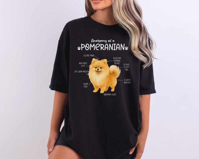 Anatomy of Pomeranian Dog T-shirt, Pomeranian Owner Outfit - Etsy
