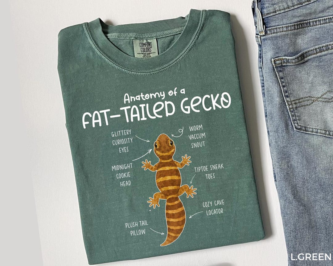 Anatomy of A Fat Tailed Gecko Shirt, Gecko Tee for Reptile Lover ...