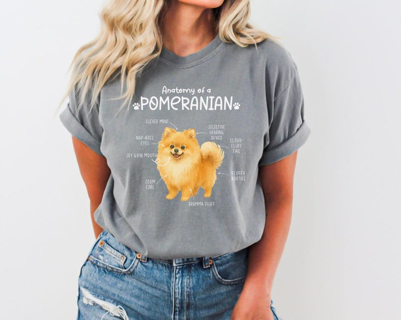 Anatomy of Pomeranian Dog T-shirt, Pomeranian Owner Outfit - Etsy