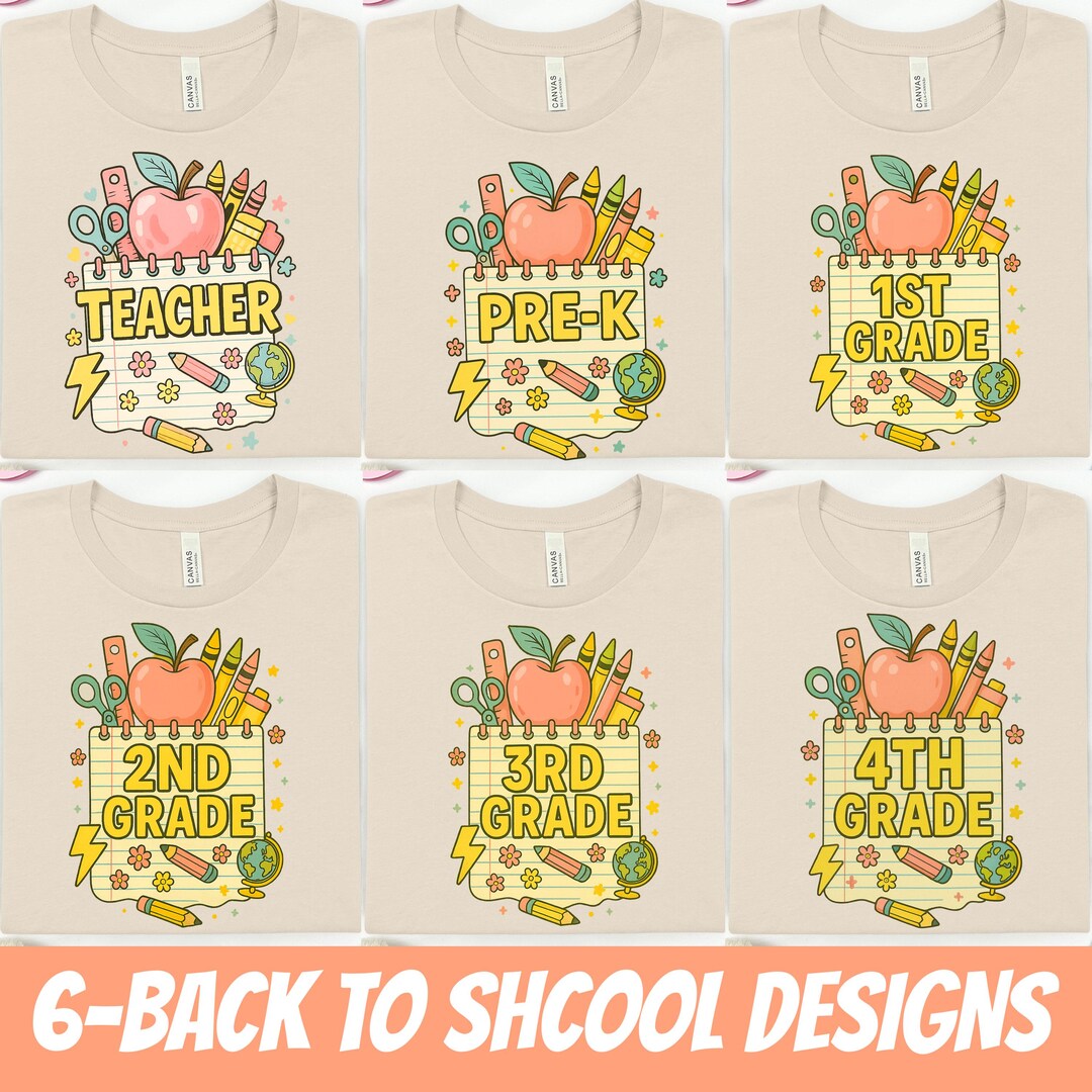 Preppy Back to School PNG Bundle, First Day of School Teacher PNG ...