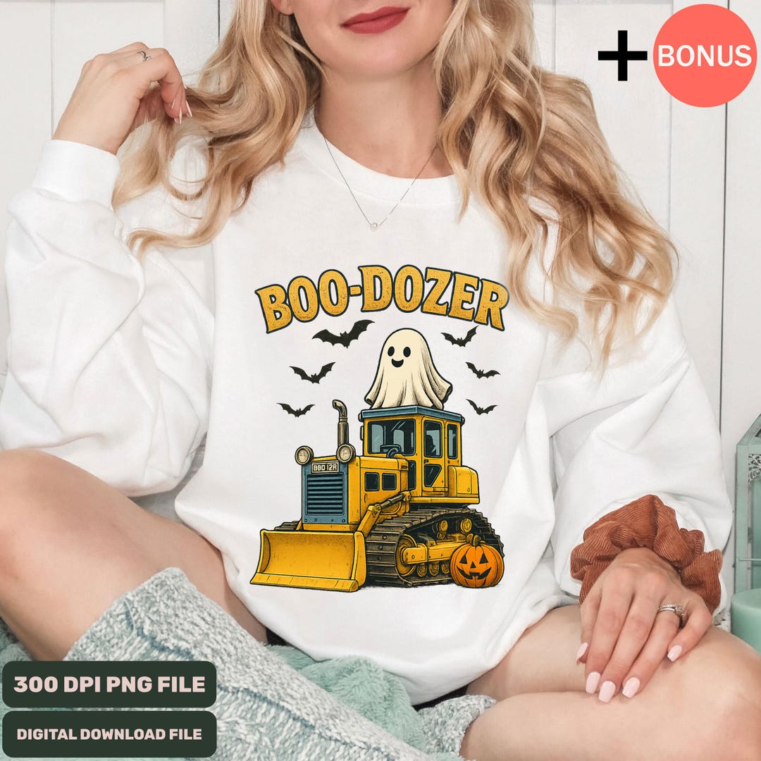 Spooky Construction Truck Halloween PNG Bundle: Bulldozer & Tractor ...