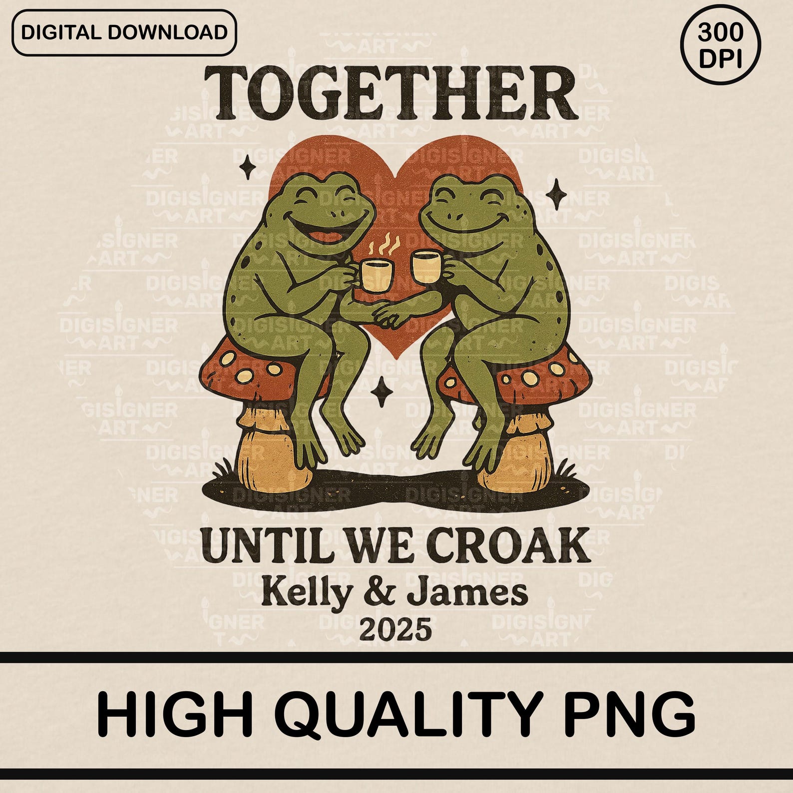 Personalized Wedding Frog Png, Together Until We Croak, Romantic Custom ...