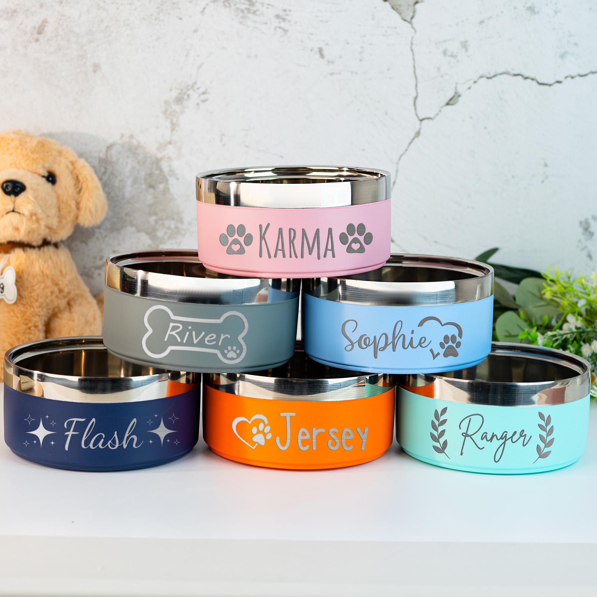 Engraved Dog Bowl With Name,custom Stainless Steel Pet Bowl,dog Feeder ...