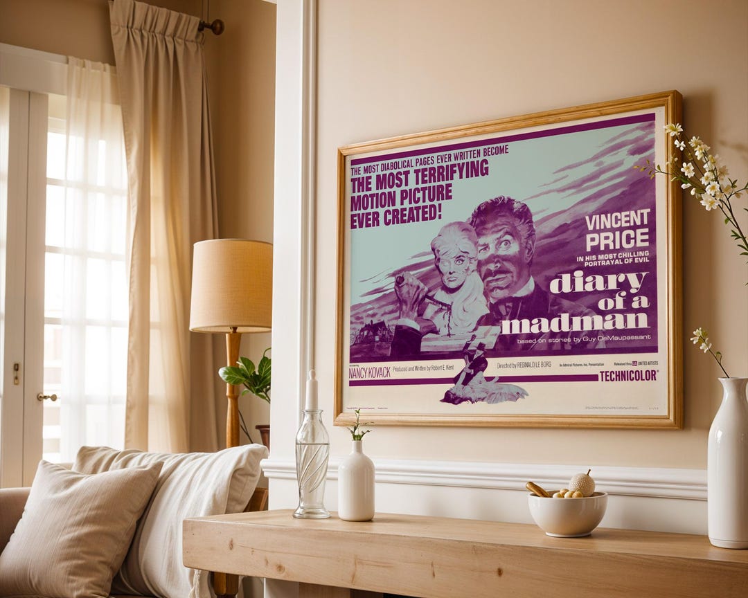 Diary of A Madman 1963 Restored Movie Poster: 1960s Vincent Price Cult ...