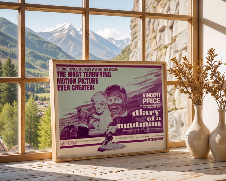 Diary of A Madman 1963 Restored Movie Poster: 1960s Vincent Price Cult ...