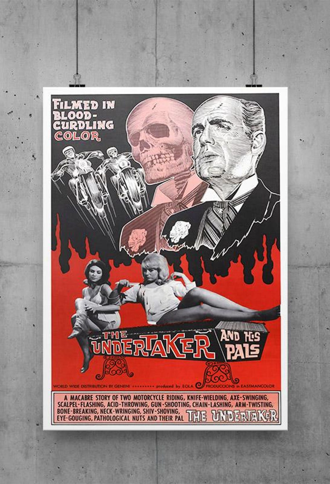 The Undertaker and His Pals 1960s US Horror Film Poster: Vintage Restored B-movie Wall Art - Etsy