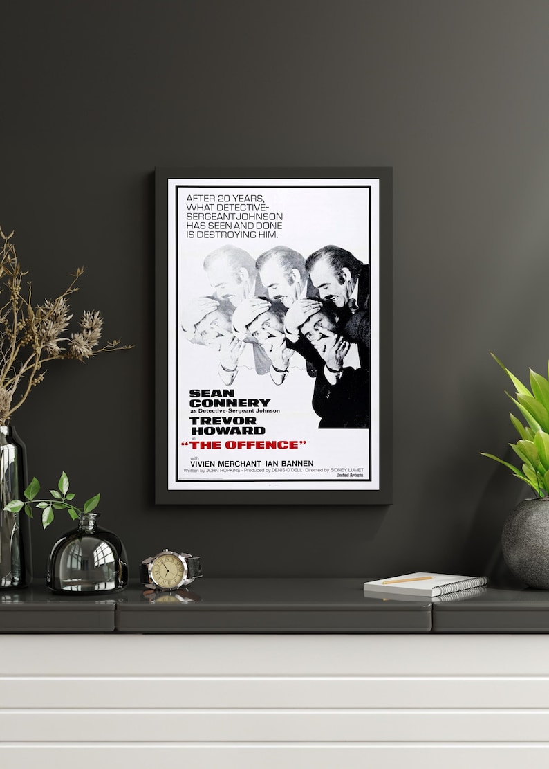 The Offence 1973 Drama Restored Movie Poster: 1970s Crime Thriller Film ...
