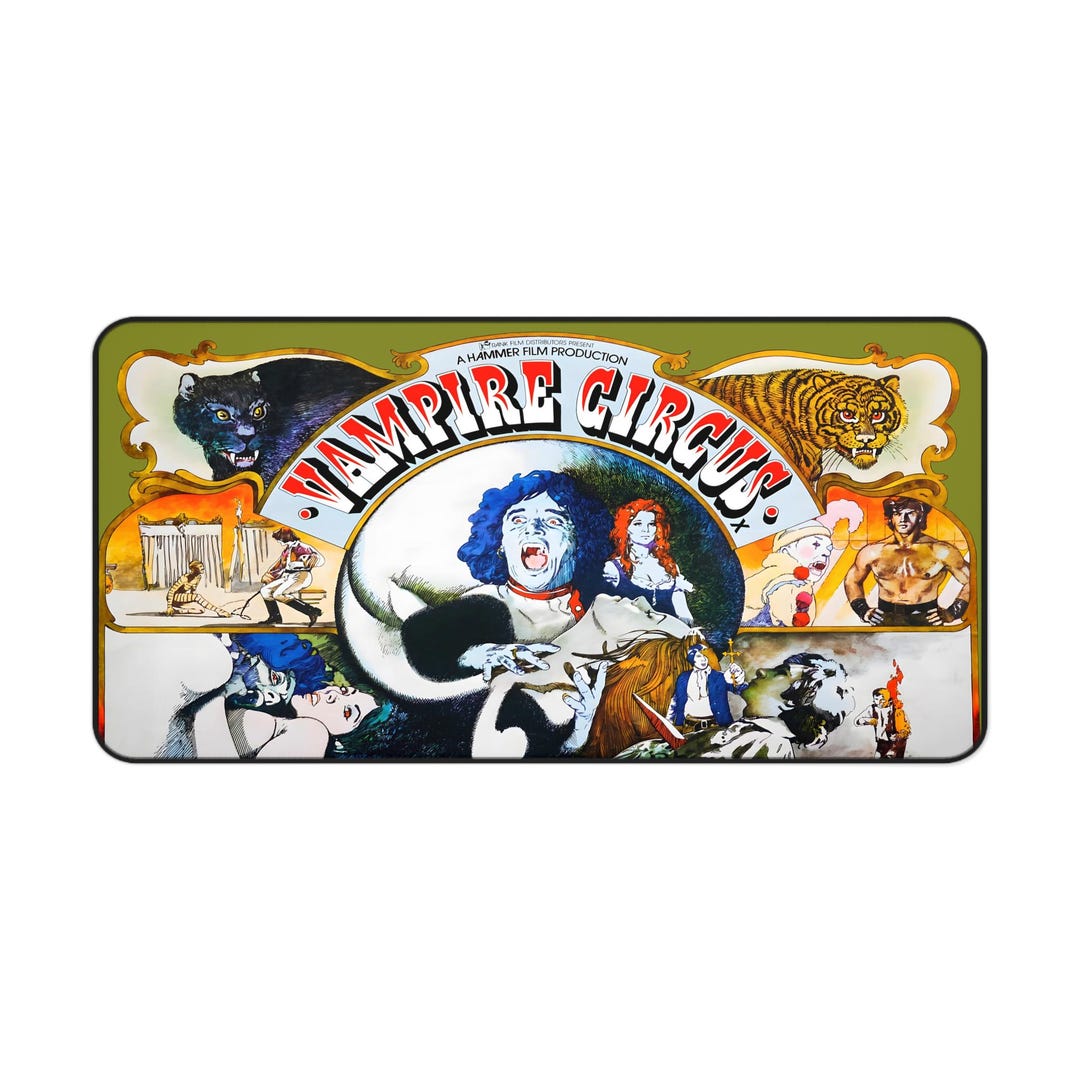 Vampire Circus Desk Mat, Hammer Horror Movie Art, Customizable ...