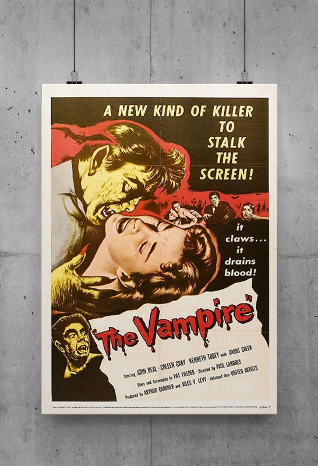 Vintage Vampire Movie Poster, Rolled Posters for Horror Fans, Classic ...