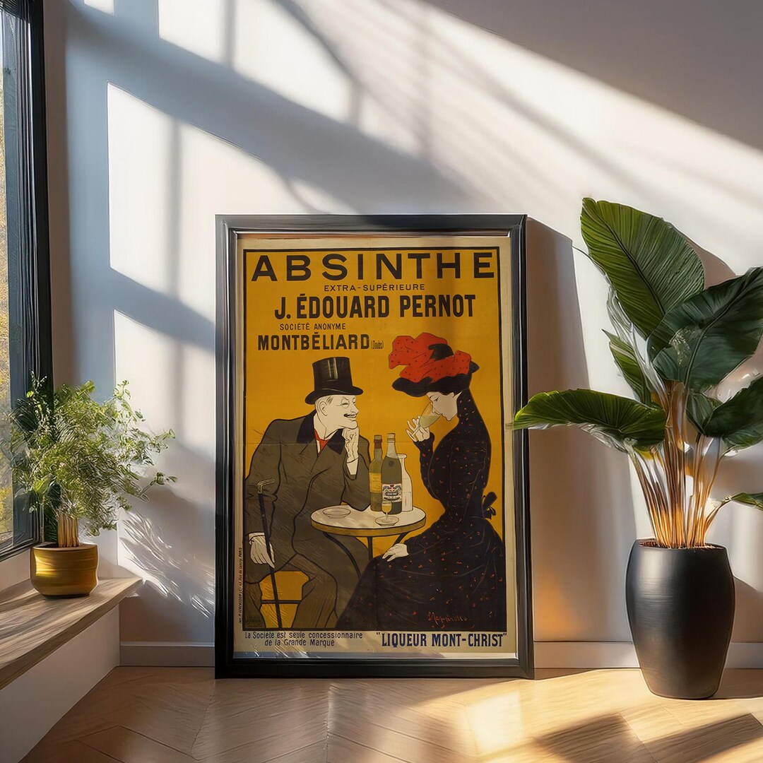 Pernod Liquer Mont Christ Art Nouveau Advert Gift for Partner Vintage ...