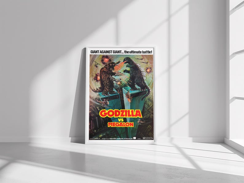 Godzilla Vs Megalon 1973 Restored Movie Poster - 1970s Toho Film Print ...