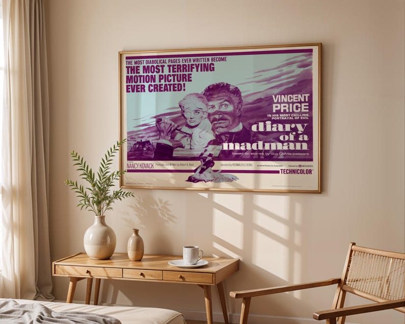 Diary of A Madman 1963 Restored Movie Poster: 1960s Vincent Price Cult ...