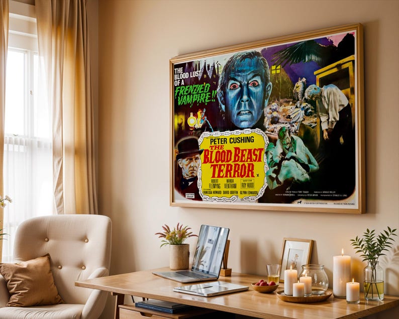 The Blood Beast 1968 Restored Movie Poster: 1960s Peter Cushing Cult ...
