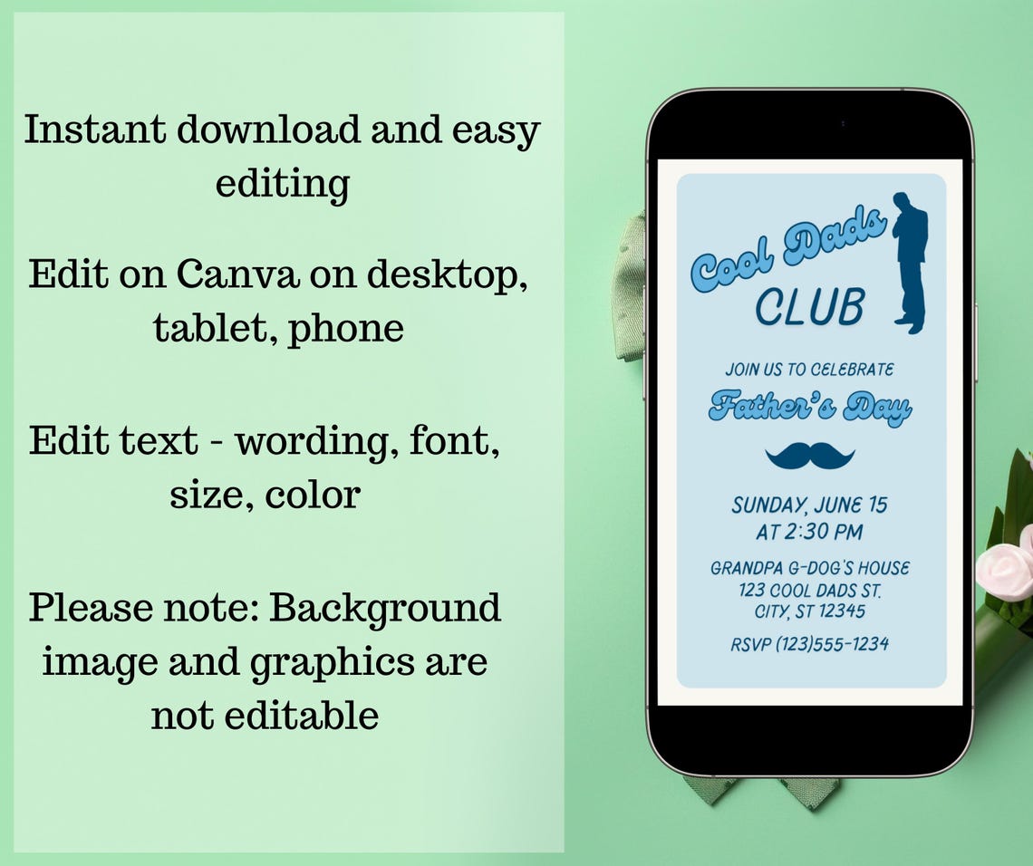 Funny Father's Day Invitation Cool Dads Club Digital Animated Invite ...