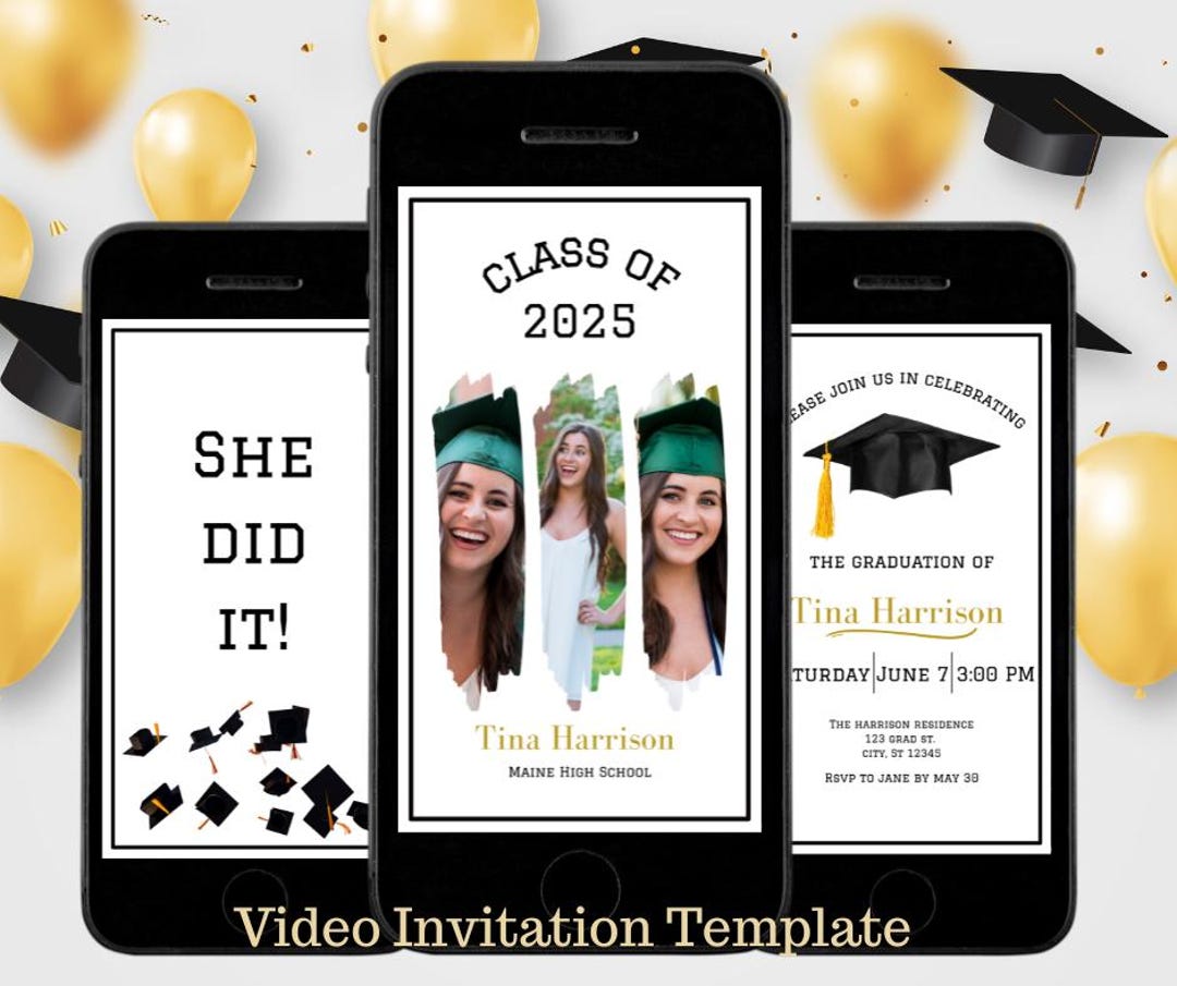 Graduation Invitation Video Graduation Party Invitation Template Class ...