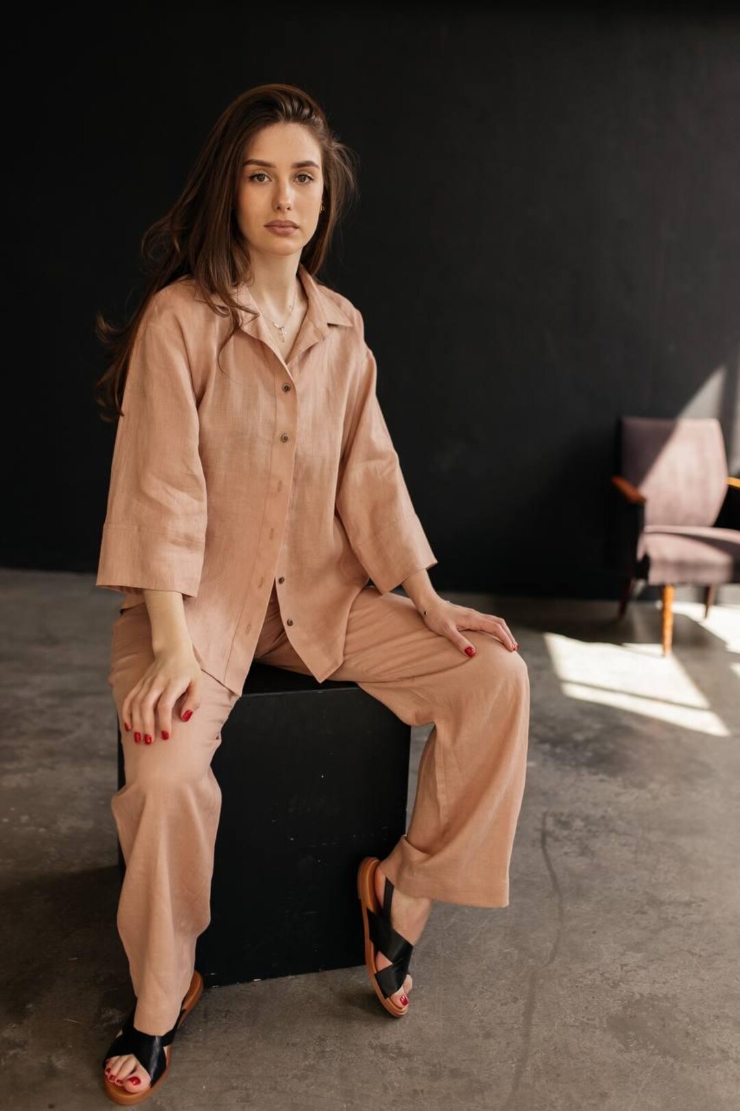 Summer Linen Set * Flax Linen Wear Set * Oversized Linen Set * Beach ...