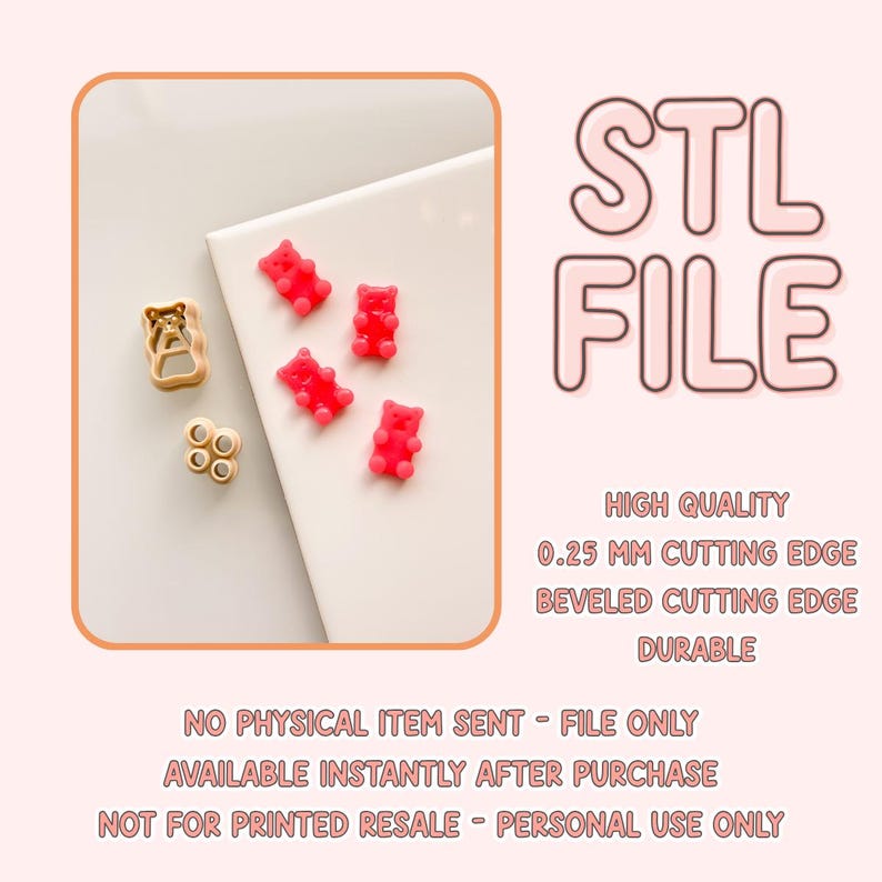 Gummy Bear STL Clay Cutter Digital File - Etsy