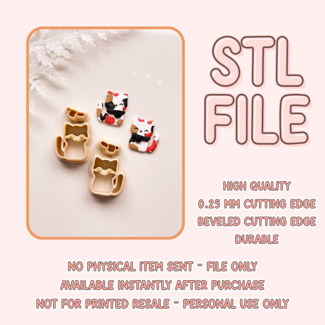 Winter Cats STL Clay Cutter Digital File - Etsy
