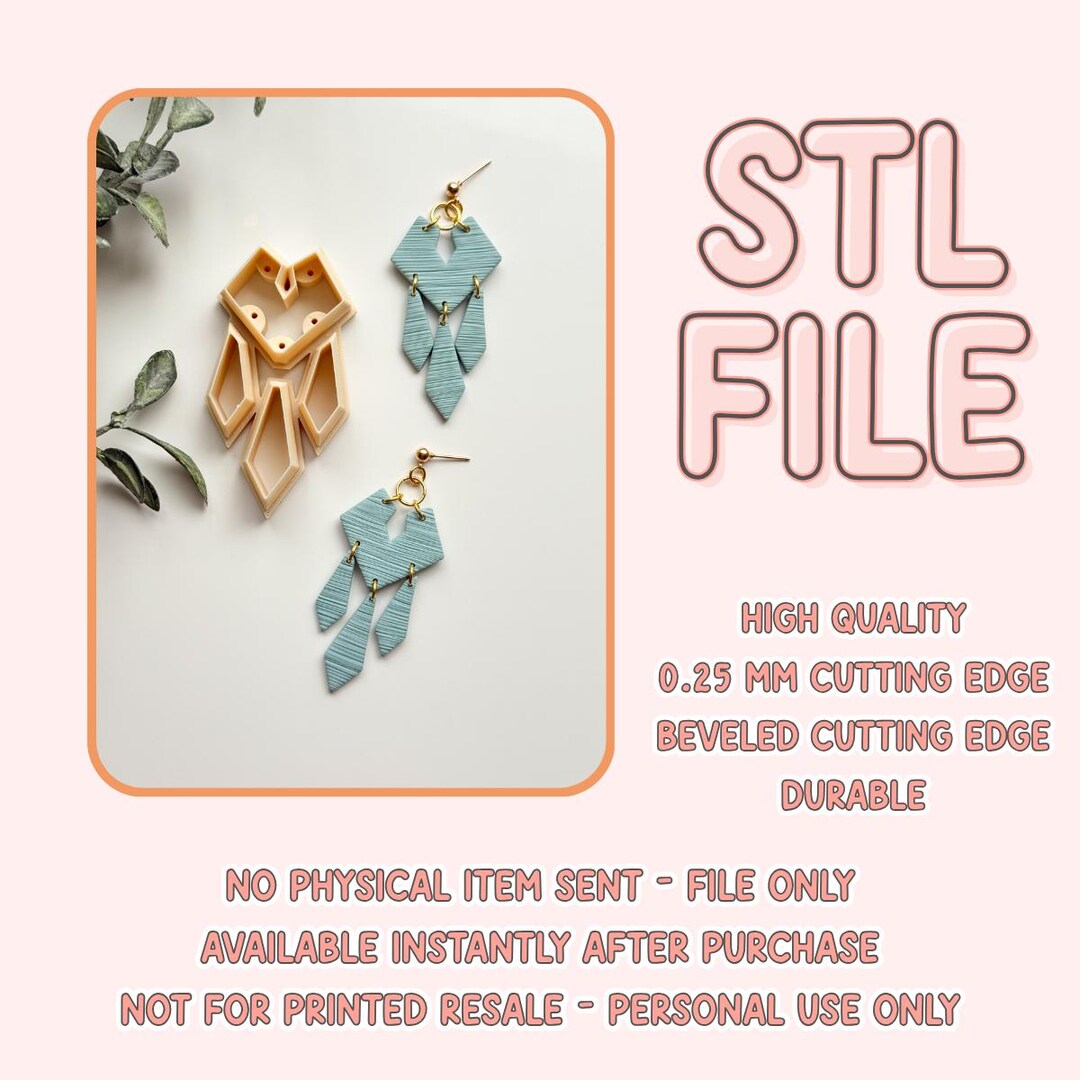 Unique V Shape Dangle STL Clay Cutter - Etsy