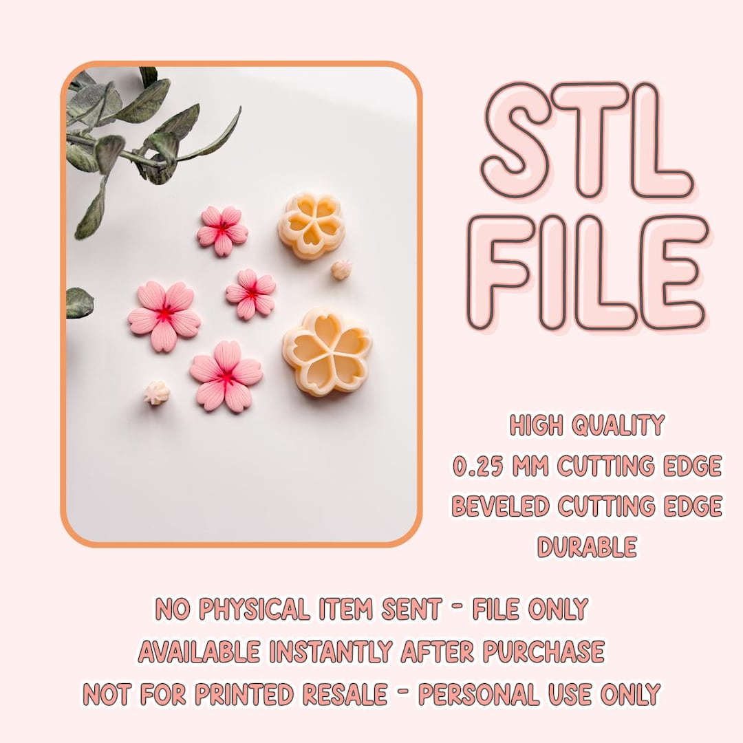 Cherry Blossoms RESIN PRINTER STL Clay Cutter Digital File - Etsy