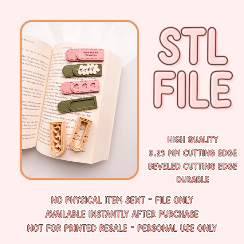 Stacked Bookmarks II Full Set STL Clay Cutter Digital File - Etsy