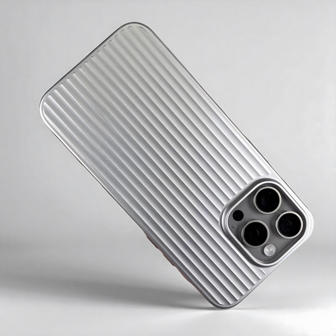 Titanium Color iPhone Case: Electroplated Corrugated Hard PC Cover - Etsy