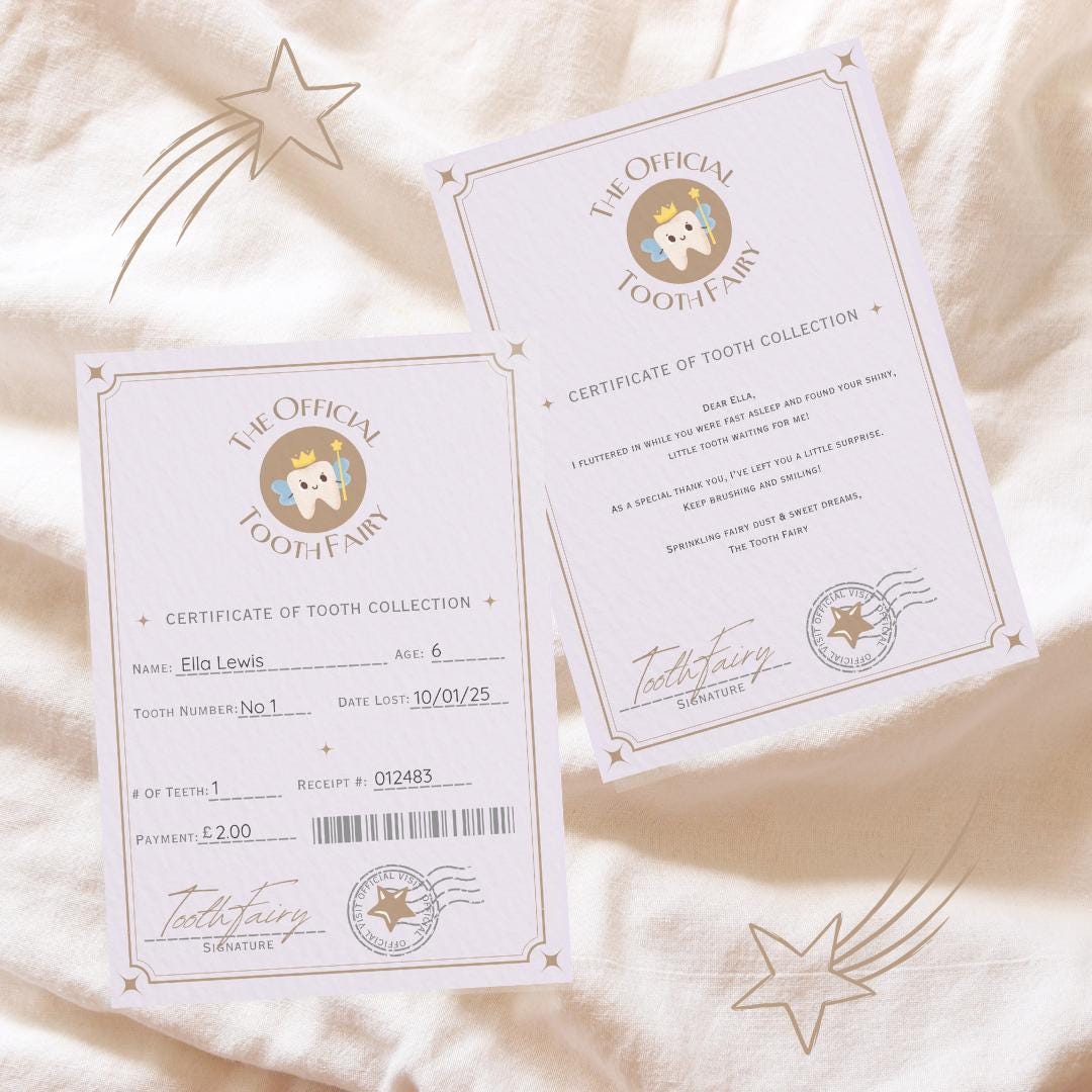 Editable Tooth Fairy Certificate | Purple Tooth Fairy Letter and ...