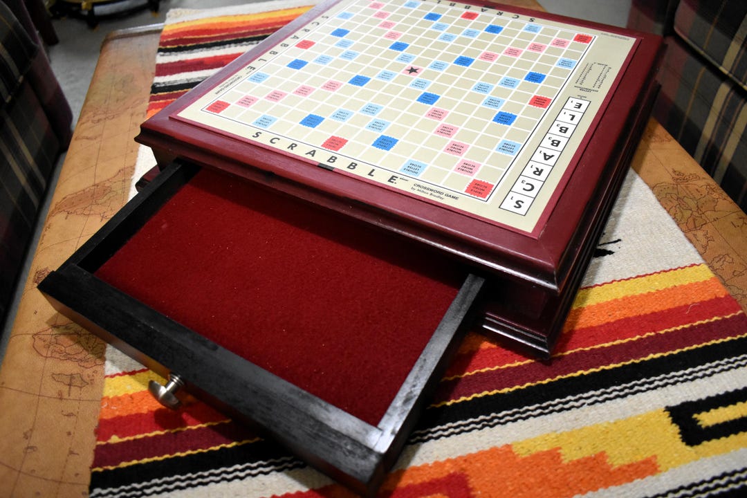 Handmade Scrabble Game Chest: Wooden Chest With Tile Storage - Etsy