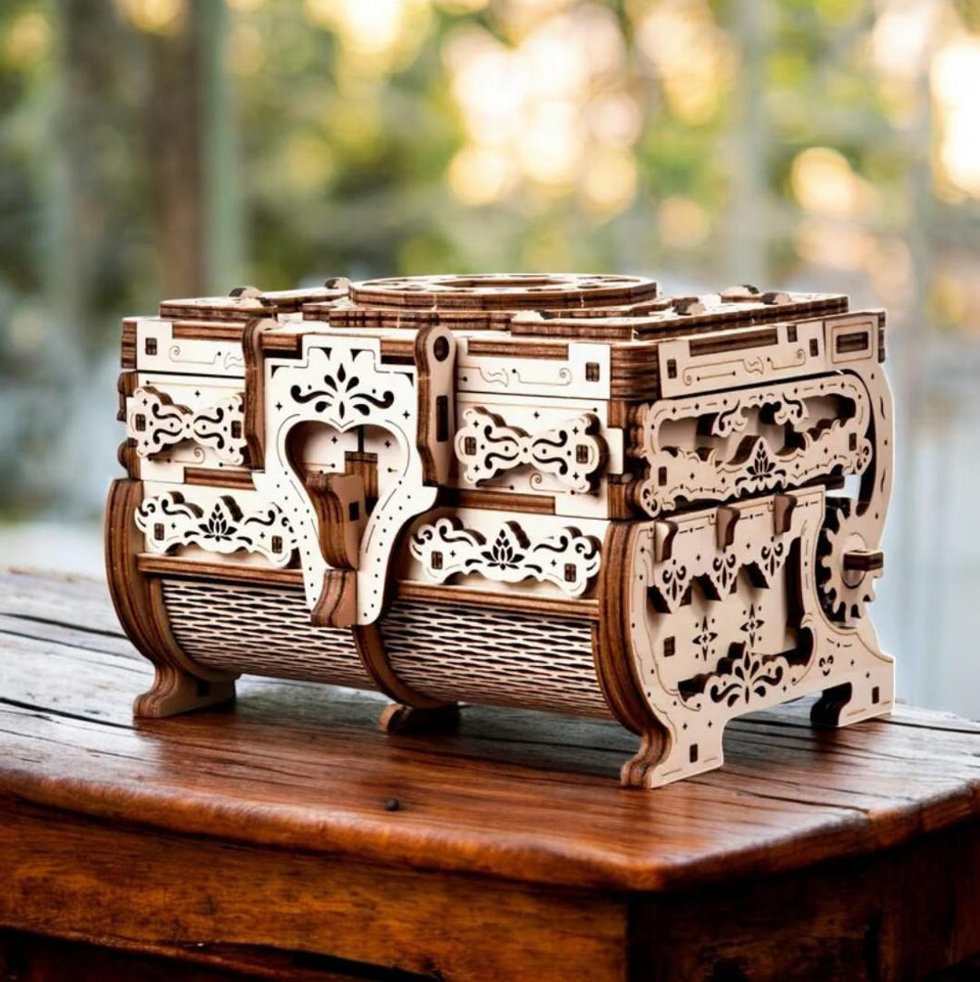 3D Puzzle Wooden Secret Box - DIY Hidden Compartment Puzzle - Handmade ...