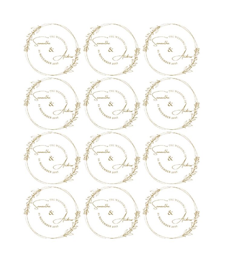 Custom Wedding Circle Sticker Labels – Personalized Favor Stickers ...