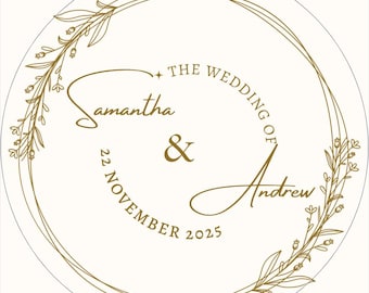 Custom Wedding Circle Sticker Labels – Personalized Favor Stickers ...