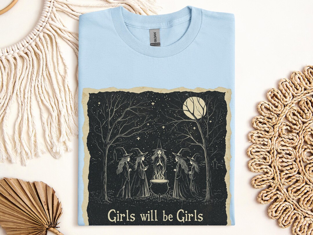 Parchment Witch Coven T-shirt: Girls Will Be Girls, Halloween Apparel ...