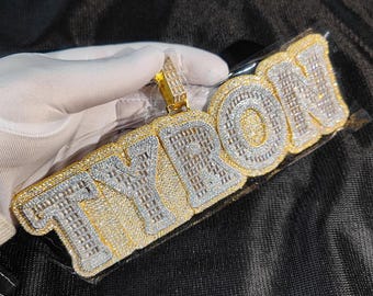 Iced Out Custom Number Pendant: Two-layer Cuban Chain, Personalized Hip ...