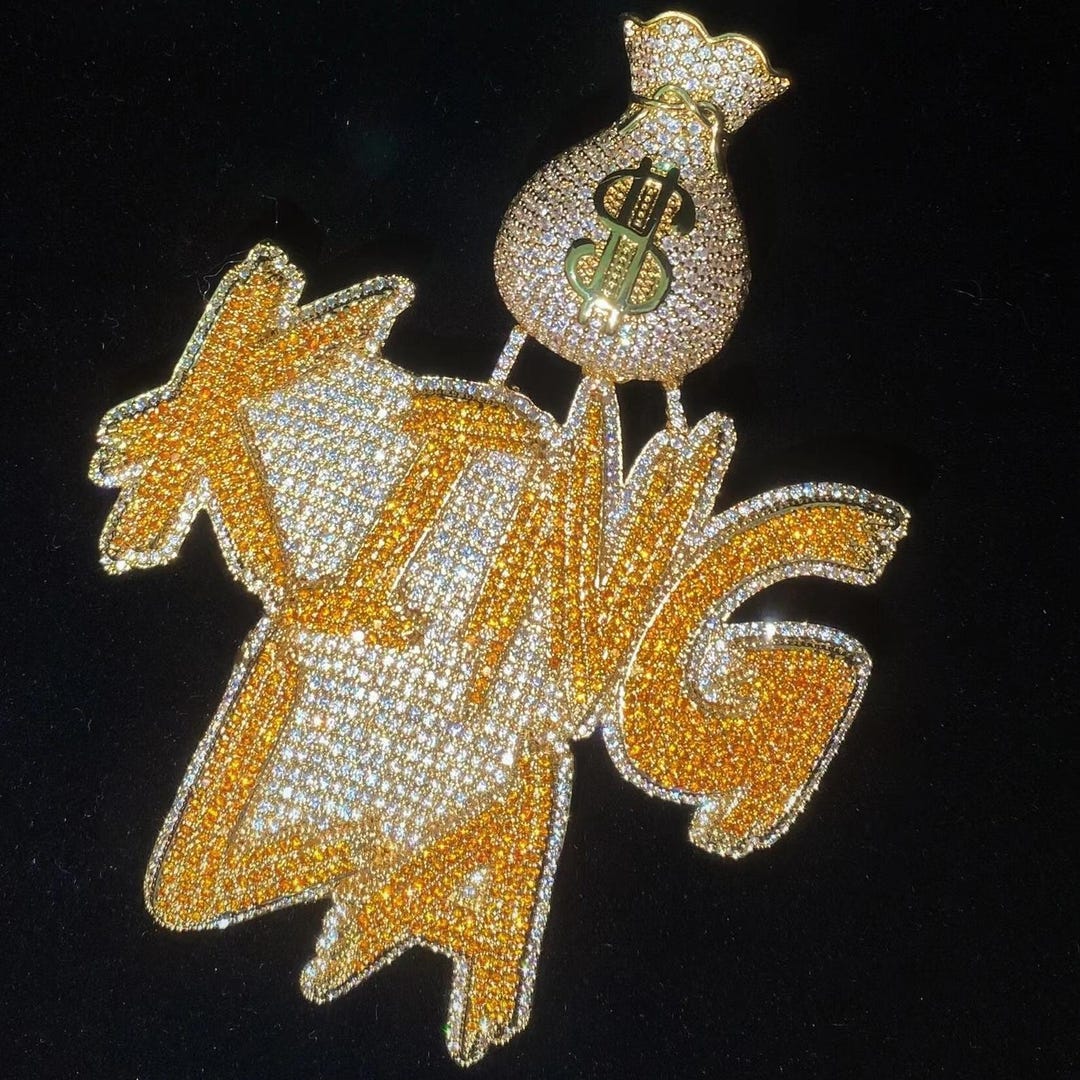 Custom Money Bag Iced Out Pendant Necklace for Men - Hip Hop Jewelry ...