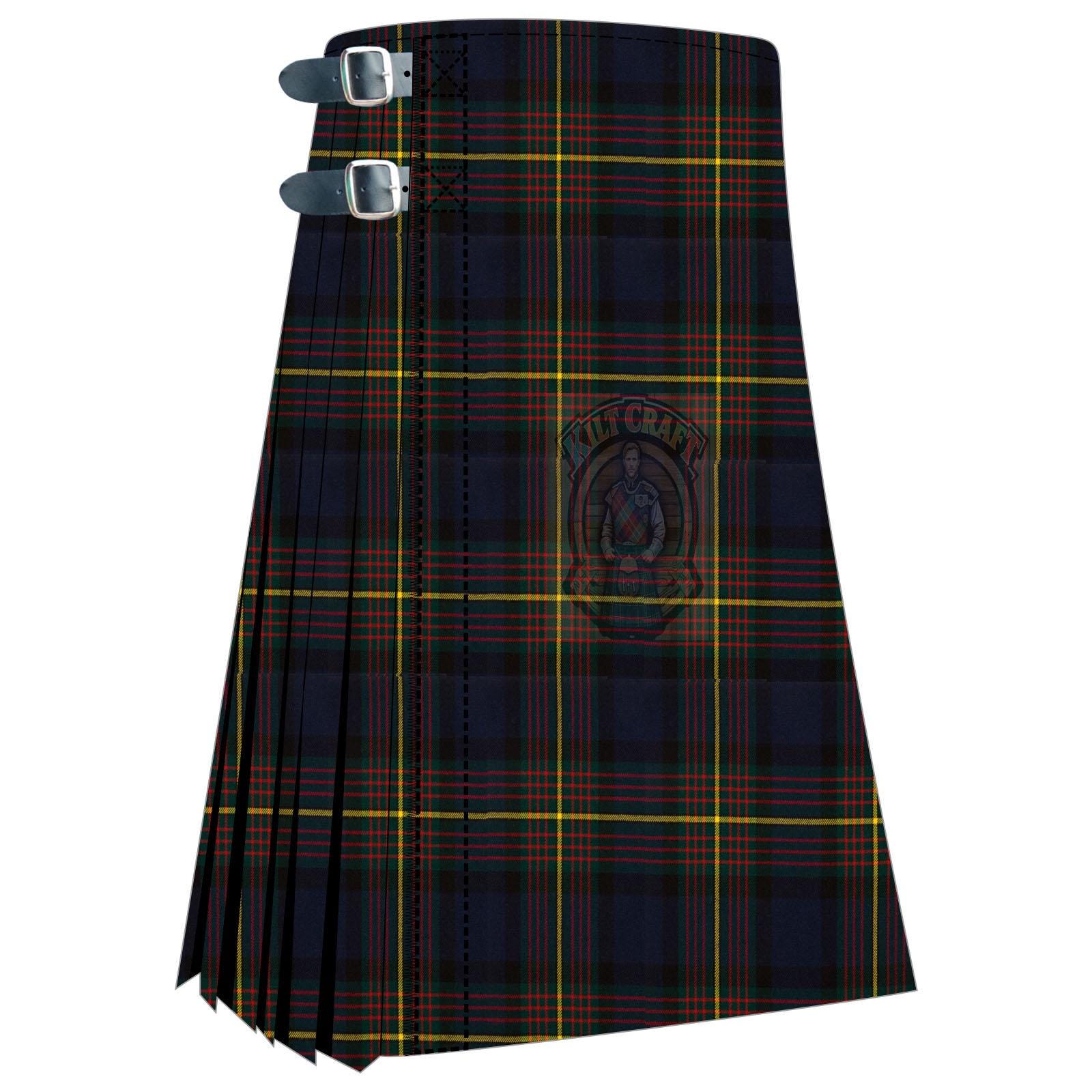 Muir Modern Tartan Kilt: 8-yard Scottish Highland Kilt, Adjustable ...