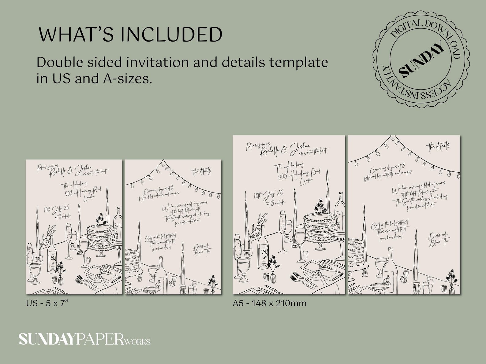 Hand Drawn Invitation Template | Editable Fun Template | Whimsical ...